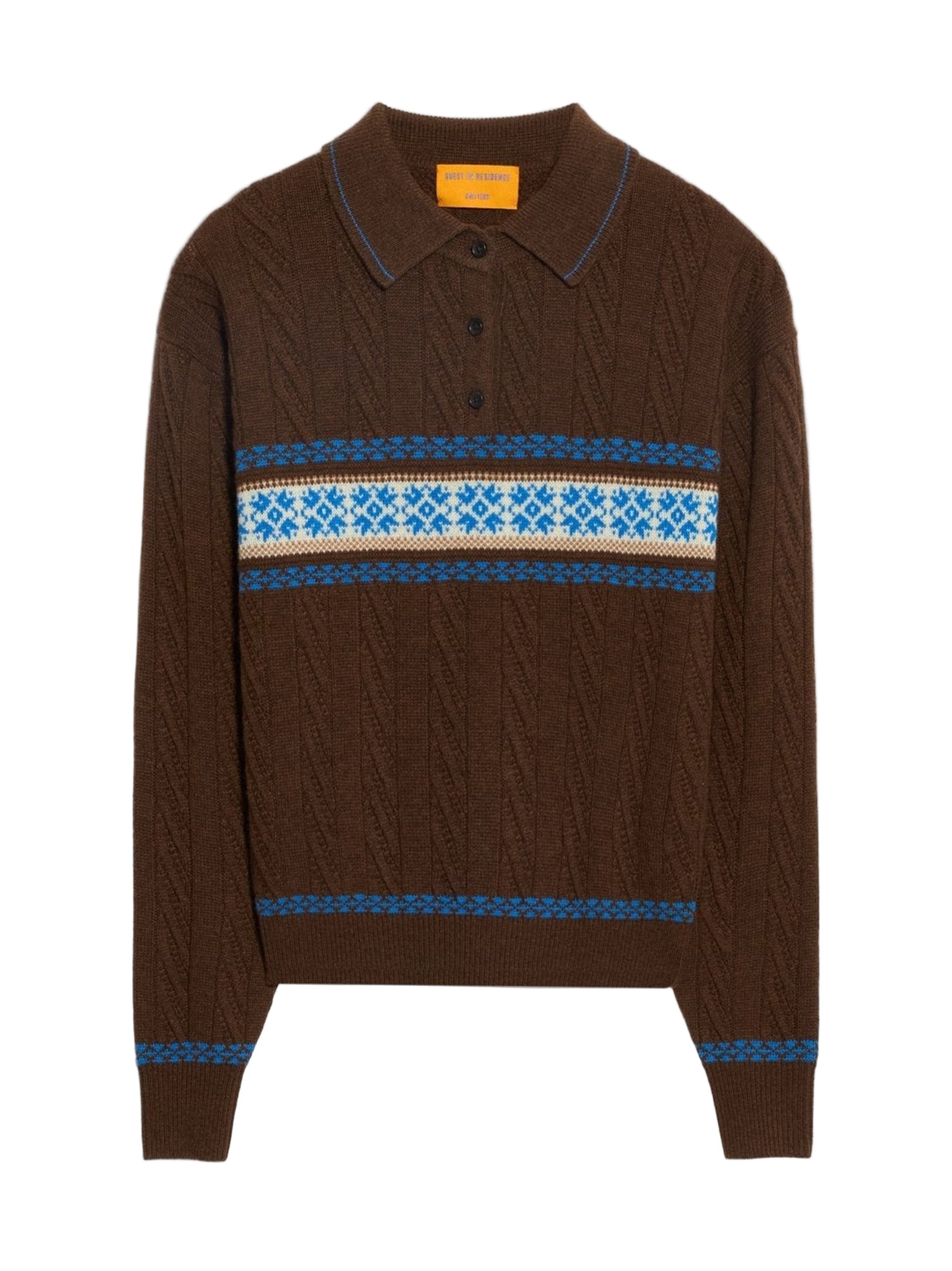 Guest in Residence Cable Collegiate Polo in Chestnut Combo – Leigh's of ...